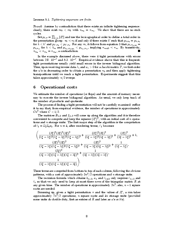 Reconstruction Of Tridiagonal Matrices From Inverse Data Reconstruction Of Tridiagonal Matrices From Inverse Data